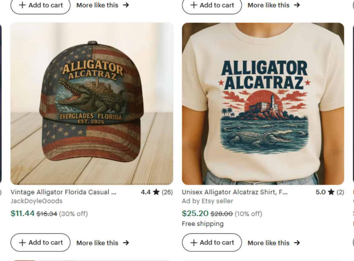 Etsy Receives Backlash For 'Alligator Alcatraz' Merch - PPAI ...